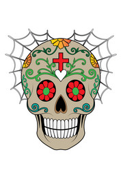 Fancy punk rock skull Royalty Free Vector Image