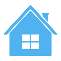 Home icon white silhouette on blue square Vector Image