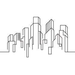 City building line art template Royalty Free Vector Image