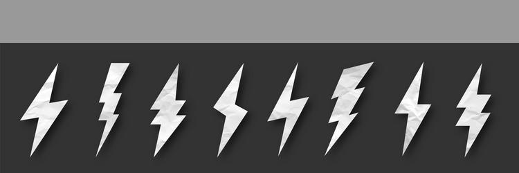 Lightning bolt crumpled paper texture cardboard Vector Image