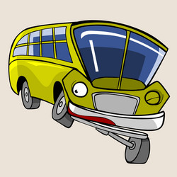 Cartoon yellow school bus Royalty Free Vector Image