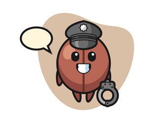 Cartoon mascot of soy bean as a police Royalty Free Vector