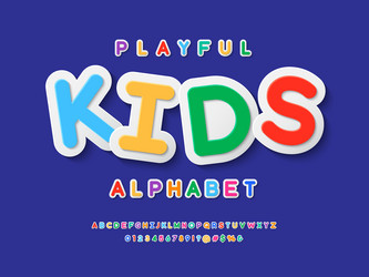 Kids style playful font Royalty Free Vector Image