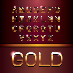 Gold vip letters alphabet Royalty Free Vector Image