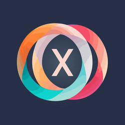 Front-end development filled gradient initial Vector Image