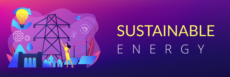 Sustainable energy concept banner header Vector Image