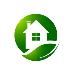 Green house logo eco home friendly Royalty Free Vector Image
