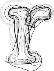 Sketch font letter r Royalty Free Vector Image