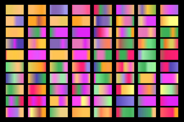 Metallic gradient collection with shiny rainbow Vector Image
