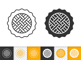 Piece of pie line art dessert Royalty Free Vector Image