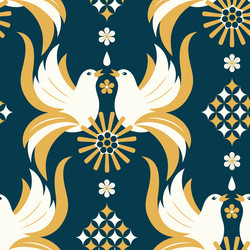 Seamless design for wallpaper with doves Vector Image