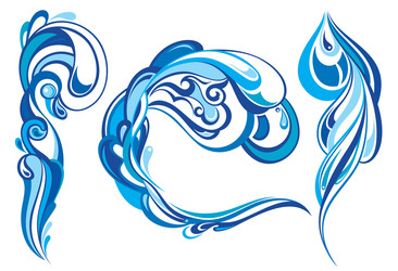 Water splashes collection Royalty Free Vector Image