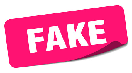 Fake news sticker label Royalty Free Vector Image