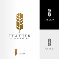 Feather logo design template simple Royalty Free Vector