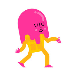 Ice cream run cartoon isolated icecream Royalty Free Vector