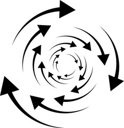 Rotating arrows concentric radial and circular Vector Image