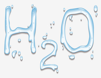 Watercolor h2o lettering Royalty Free Vector Image