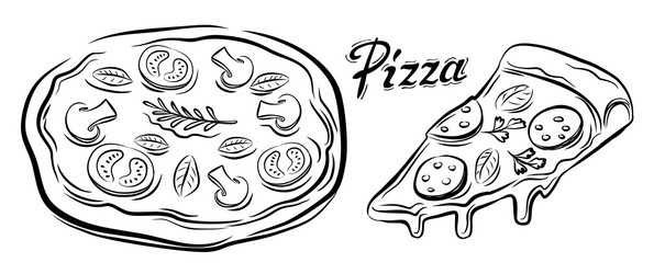 Black pizza Royalty Free Vector Image - VectorStock