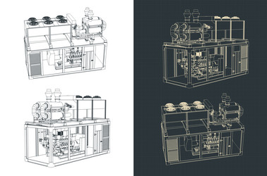 Container Generator Isometric Drawing Royalty Free Vector