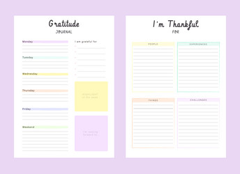 Gratitude journal and thankful Royalty Free Vector Image