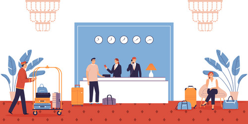 Welcome to hotel cartoon poster Royalty Free Vector Image