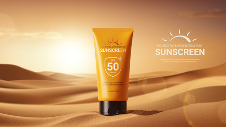Sunscreen ad banner template Royalty Free Vector Image