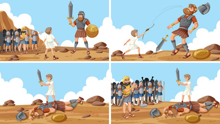 Davide holding sword david and goliath religious Vector Image