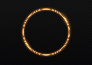 Golden swirl line light effect gold glowing circle