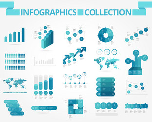 Infographic demographics 5 blue Royalty Free Vector Image