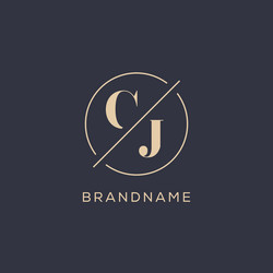 Cj initial wedding monogram logo Royalty Free Vector Image