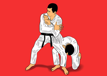 Ju-jutsu fighters Royalty Free Vector Image - VectorStock