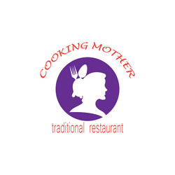 Book logo and mom cook design Royalty Free Vector Image