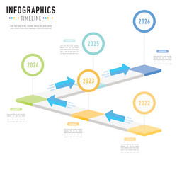 Rectangular isometric roadmap infographic Vector Image