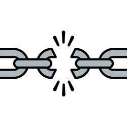 Broken chain or weakness concept editable stroke Vector Image