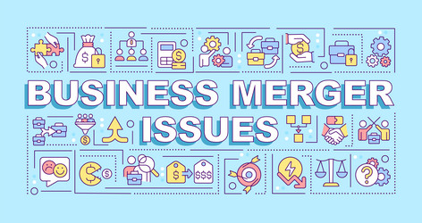 Business merger word concepts blue banner Vector Image