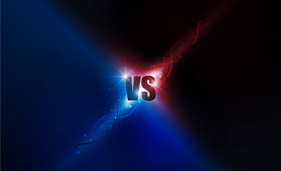 Icon red blue neon versus logo vs letters Vector Image