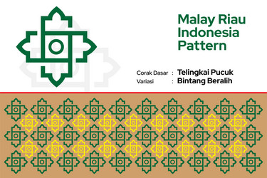 Malay riau indonesia pattern corak dasar pucuk Vector Image