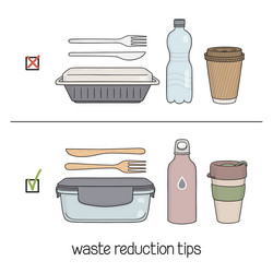 Go to zero waste - disposable cup vs reusable Vector Image