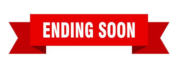 Ending soon ribbon round red sign Royalty Free Vector Image