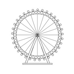 Realistic ferris wheel london eye big ben Vector Image