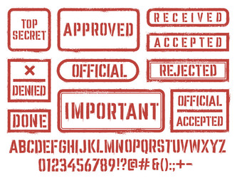 Old Rubber Stamp Font Vector Images (over 230)