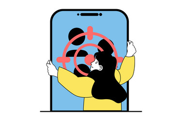 Target audience concept with people scene in flat Vector Image