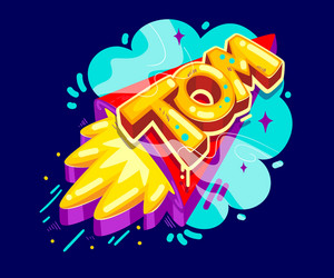 Tim name rocket Royalty Free Vector Image - VectorStock