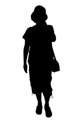 Woman silhouette isolated on white background Vector Image