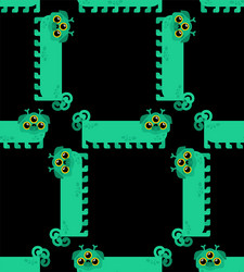 Alien dog green cartoon isolated ufo pet Vector Image