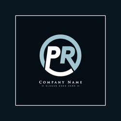 Initial signature logo for letter pr Royalty Free Vector