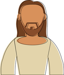 Jesus face cartoon Royalty Free Vector Image - VectorStock