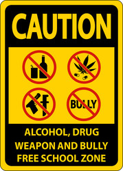 School security sign warning alcohol drug weapon Vector Image