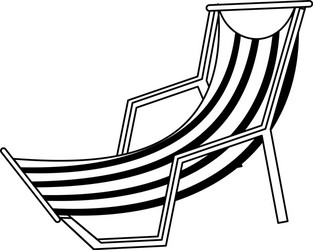 Beach sunchair isolated cartoon symbol Royalty Free Vector