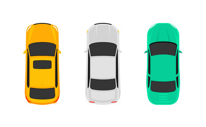 Car top view cartoon icon above Royalty Free Vector Image